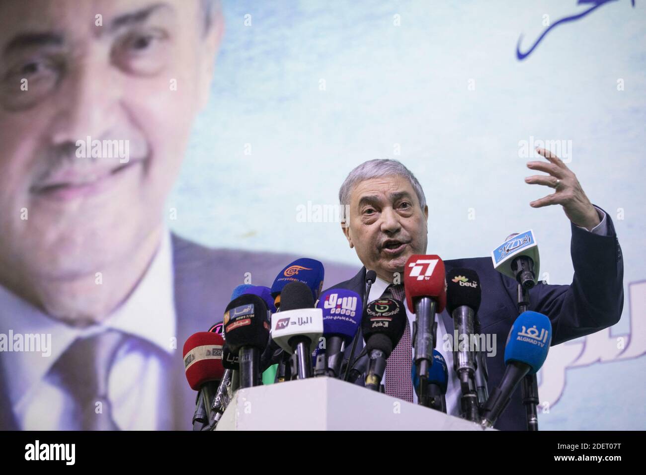 Ali Benflis, former Prime Minister and presidential candidate, during ...