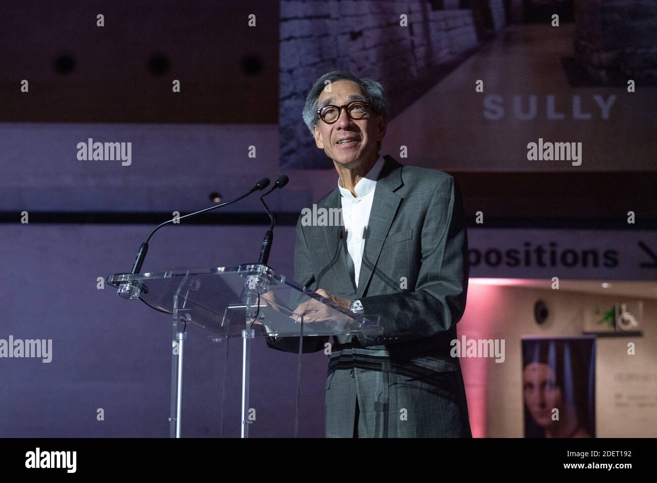 Architect Chien Chung Pei attending the Grand Dinner of the Louvre ...