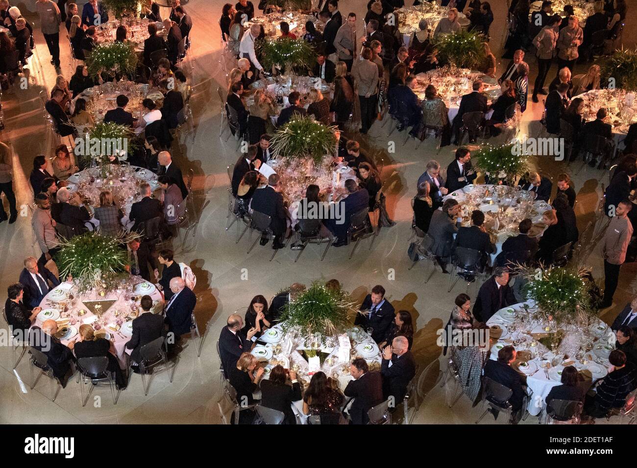 General atmosphere during the Grand Dinner of the Louvre celebrating ...