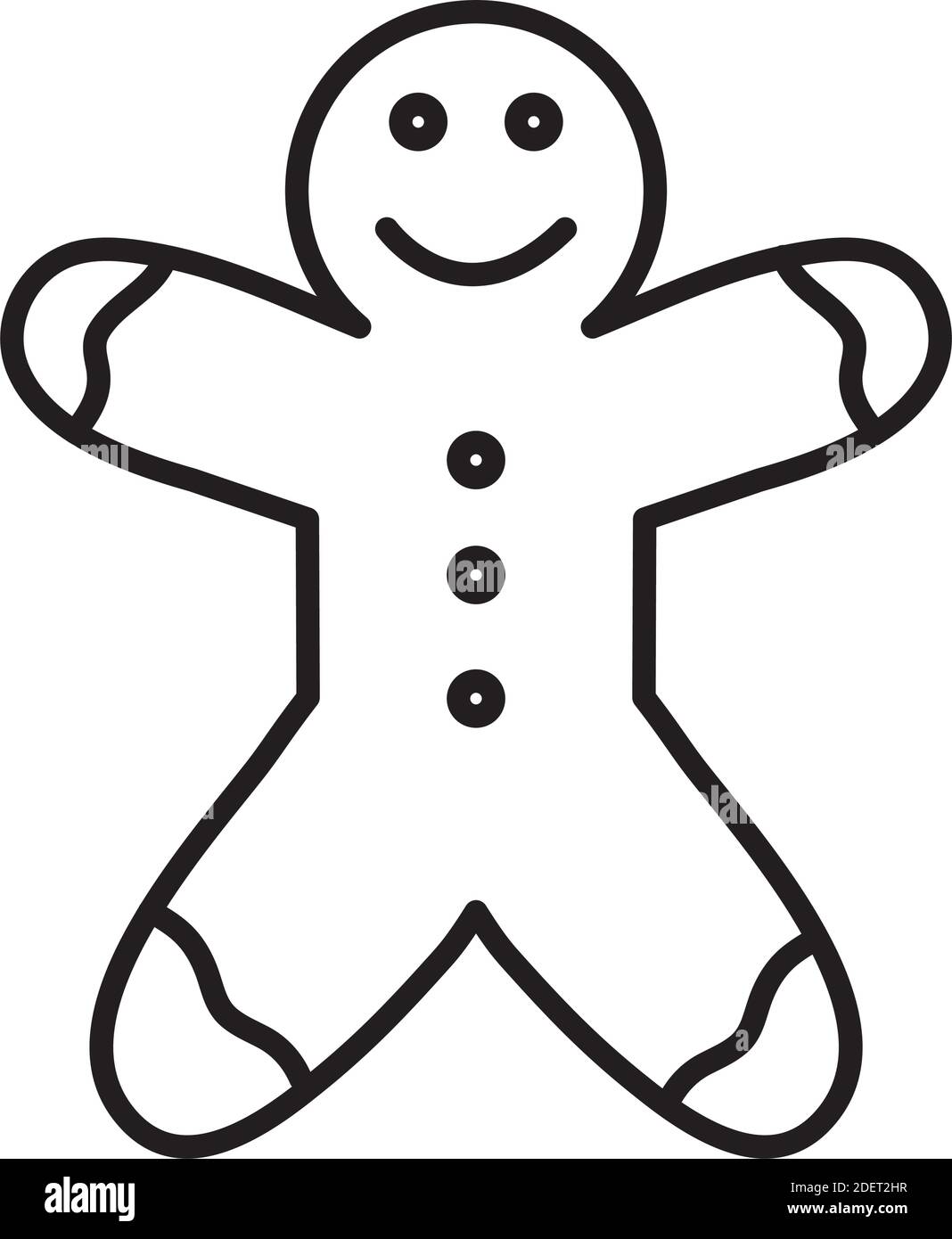 happy merry christmas ginger cookie line style icon Stock Vector Image ...