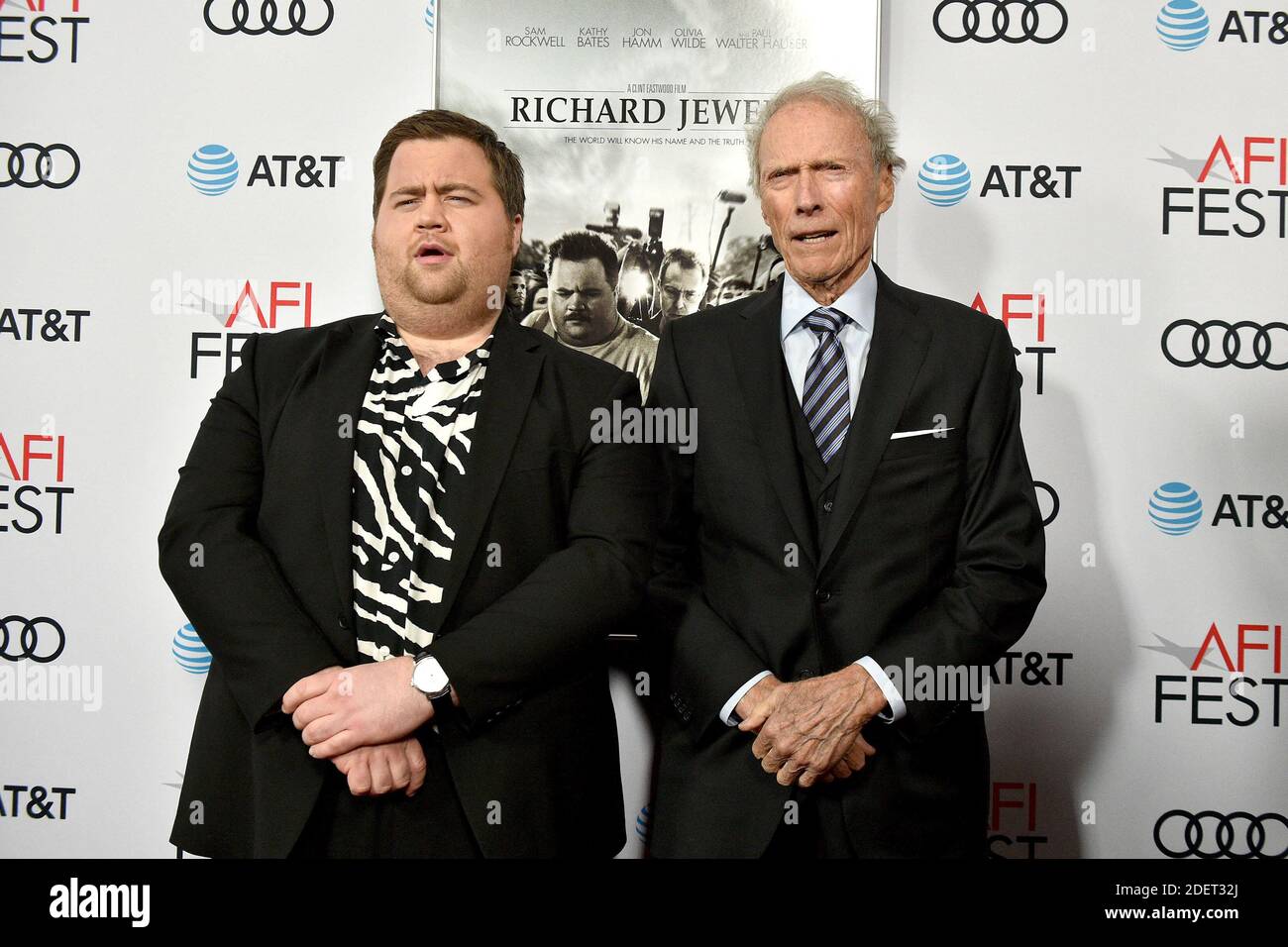Clint Eastwood, Paul Walter Hauser attend the "Richard Jewell" premiere ...