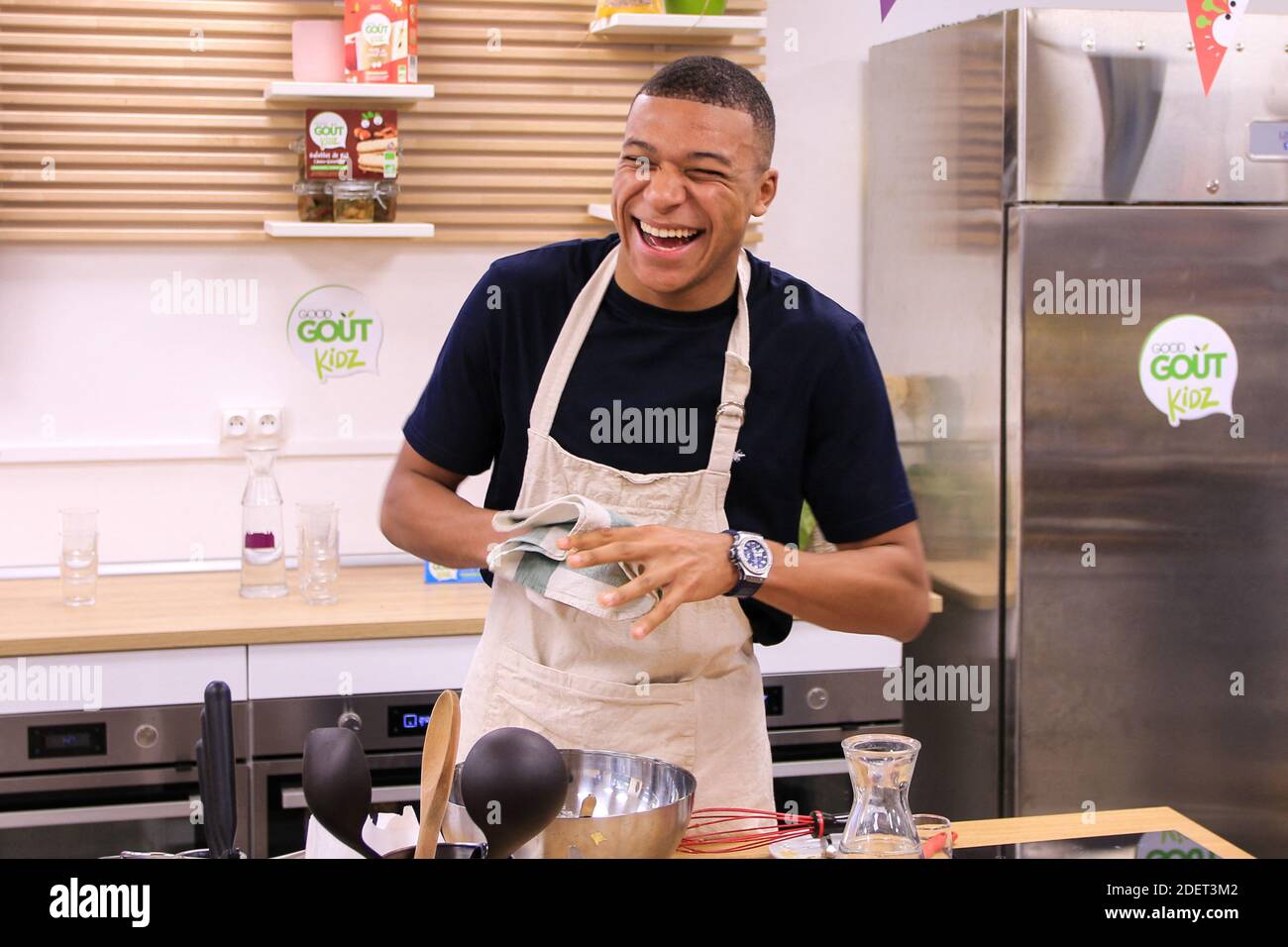 Handout Picture - Kylian Mbappe participates in a cooking workshop with ...