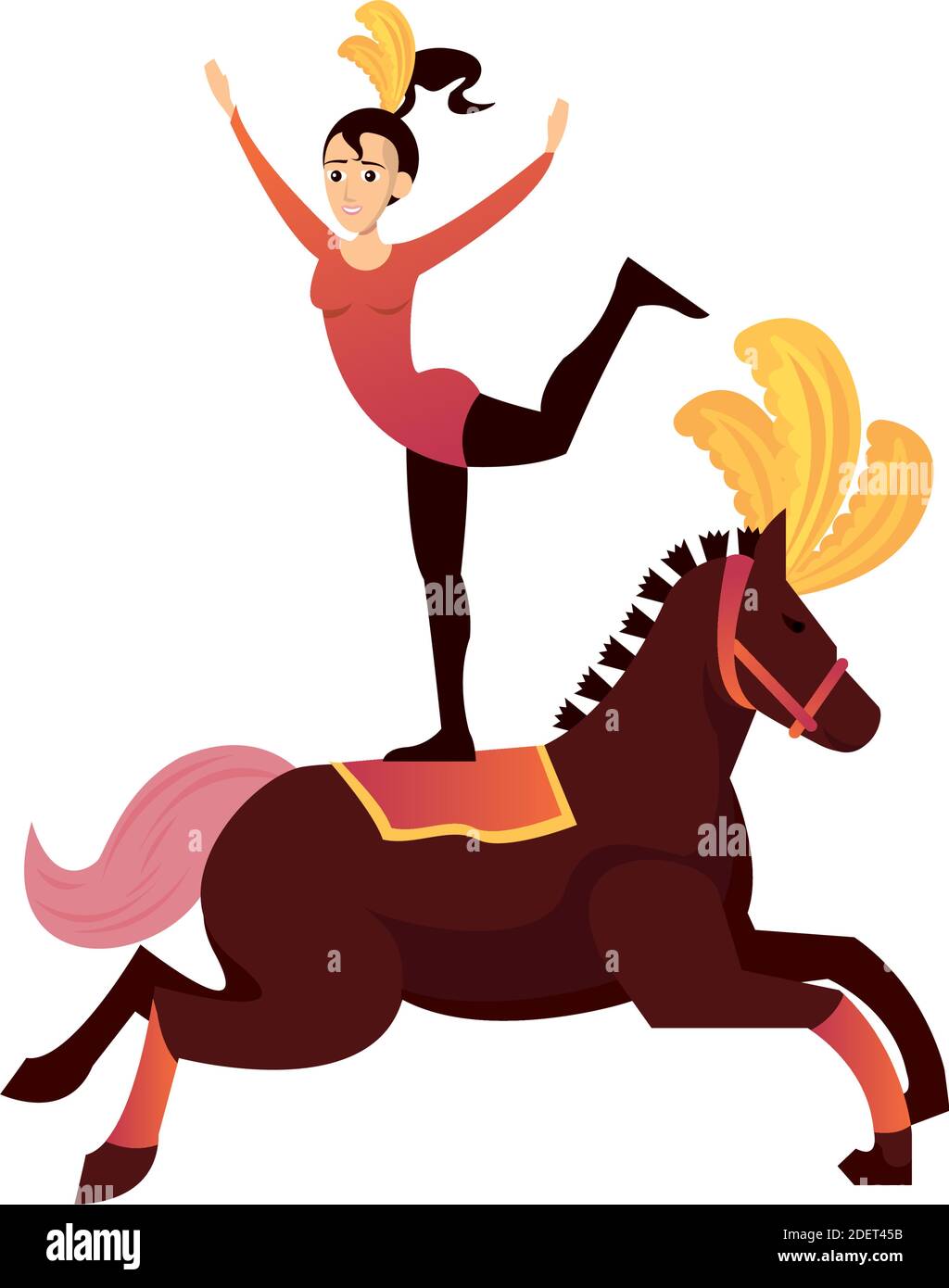 circus woman artist in horse character vector illustration design Stock ...