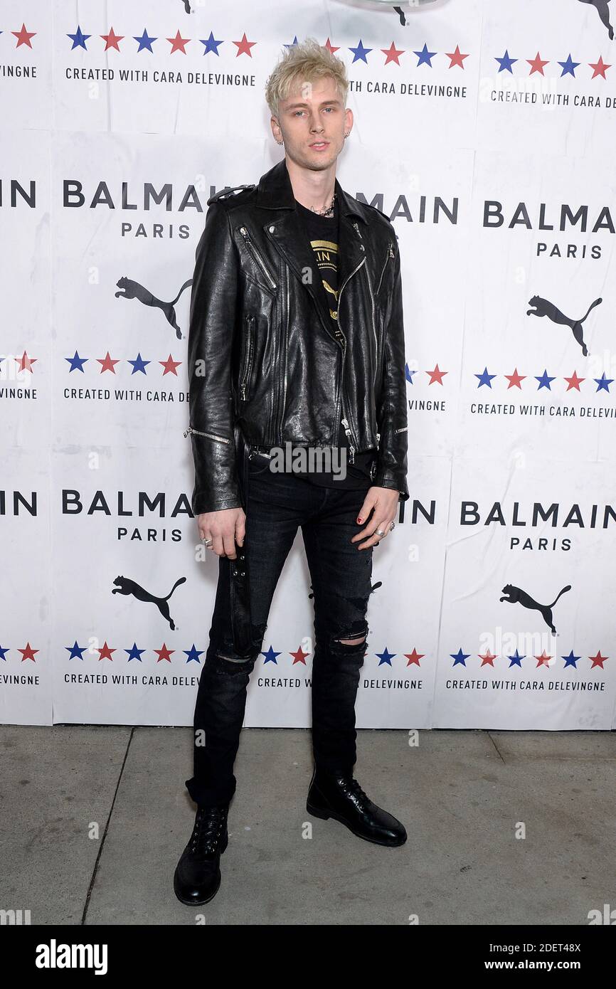 Machine Gun Kelly attends the PUMA x BALMAIN launch celebration party ...