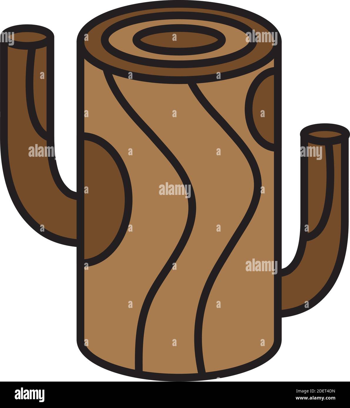 tree wooden trunk line and fill style icon Stock Vector Image & Art - Alamy