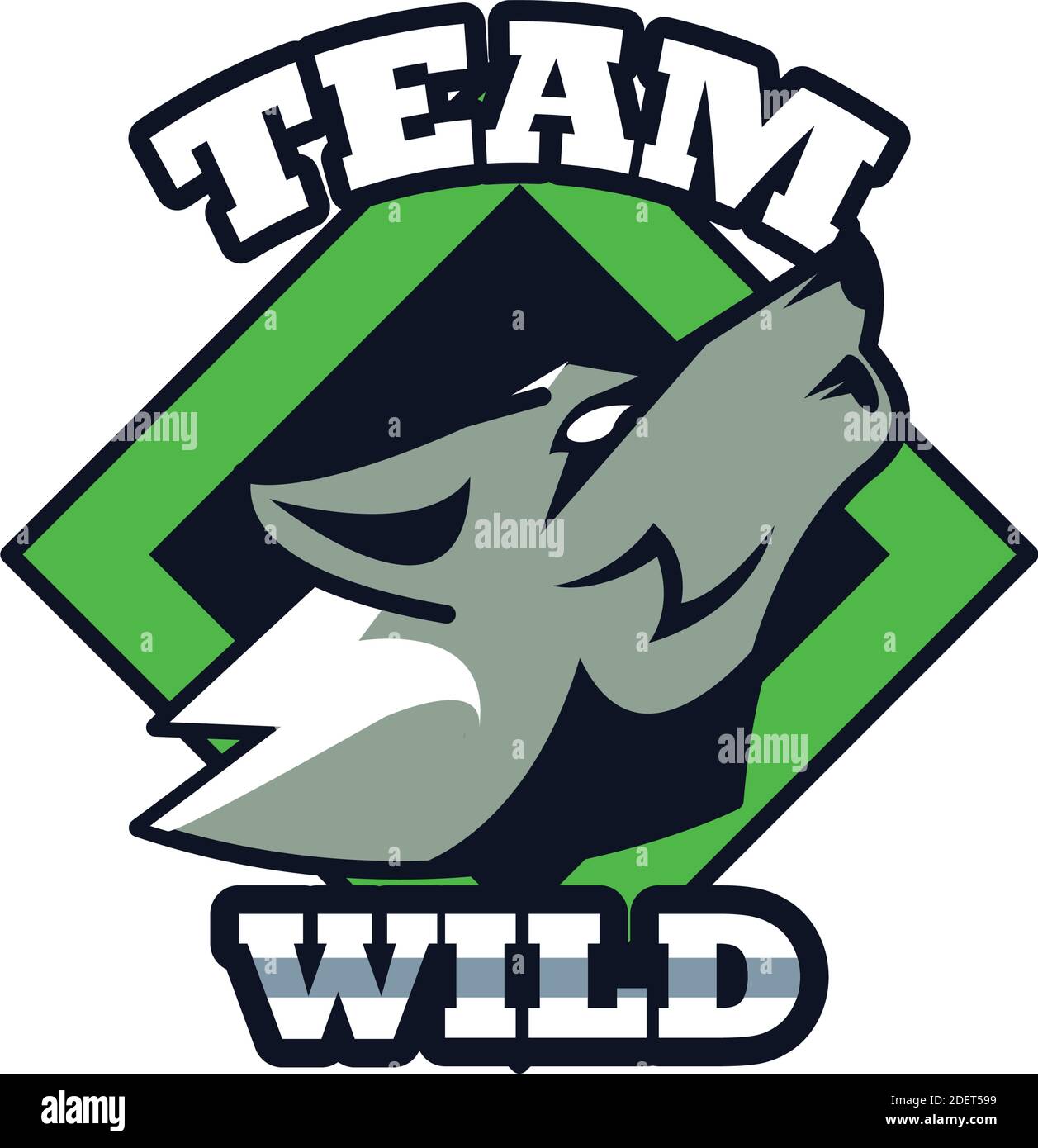 wolf howling head animal emblem icon with team wild lettering vector ...