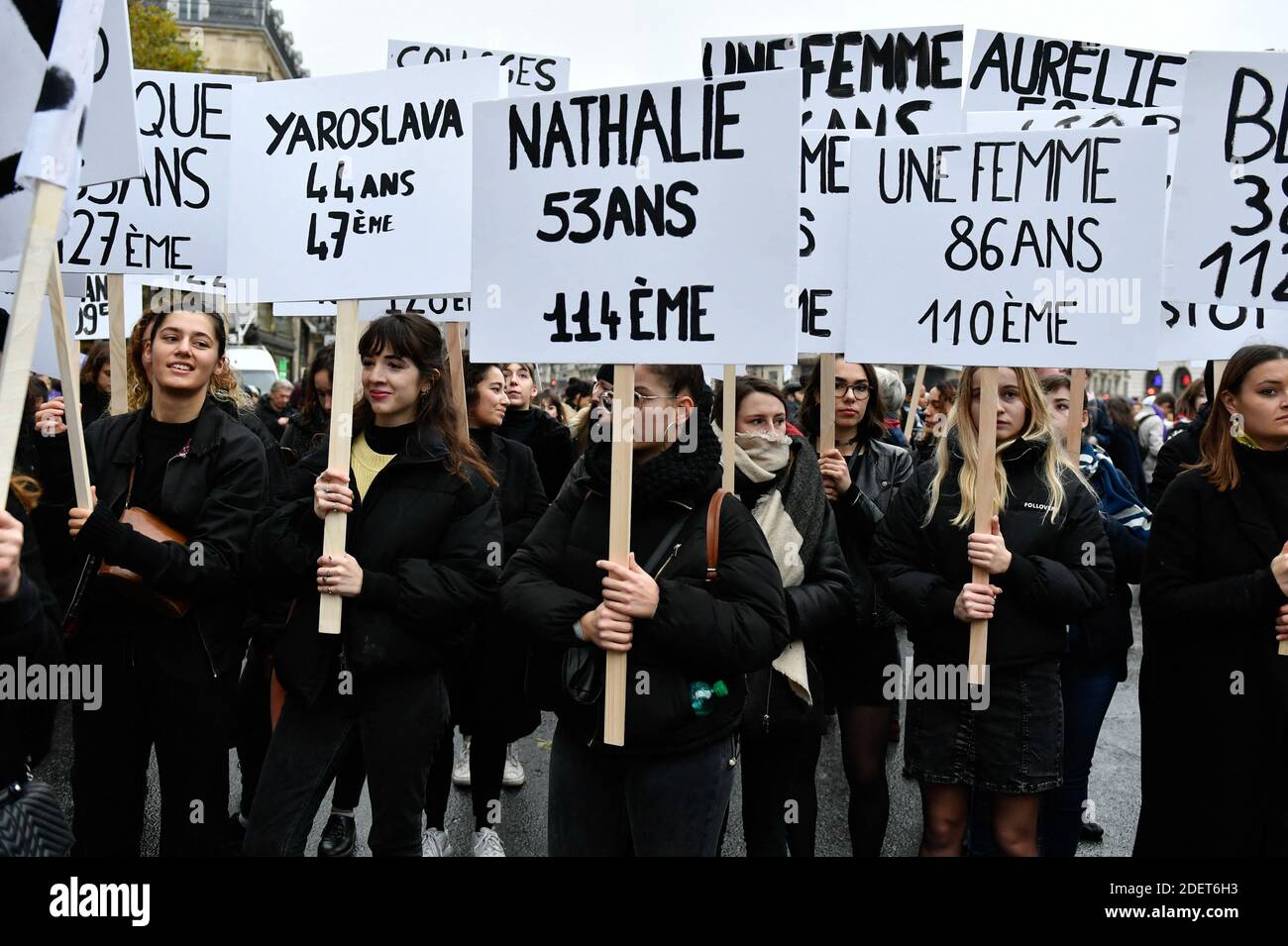 People take part in a protest during the International day for ...