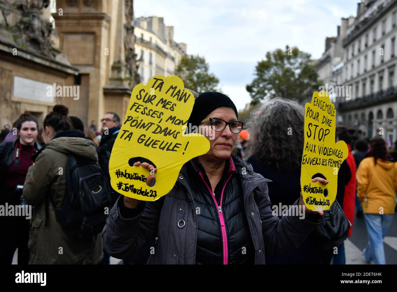 People take part in a protest during the International day for ...