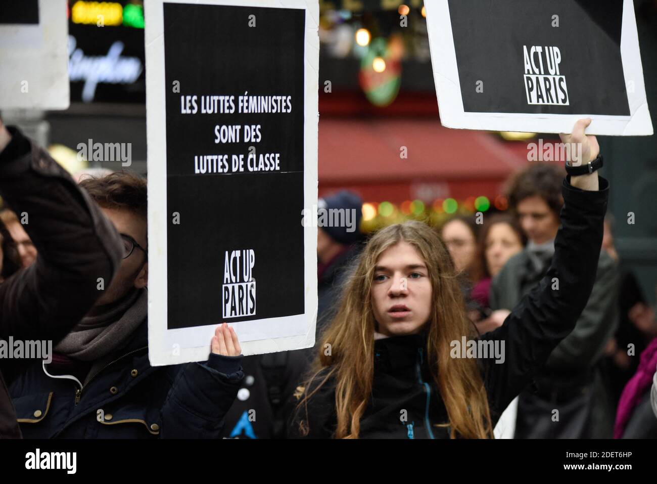 People take part in a protest during the International day for ...