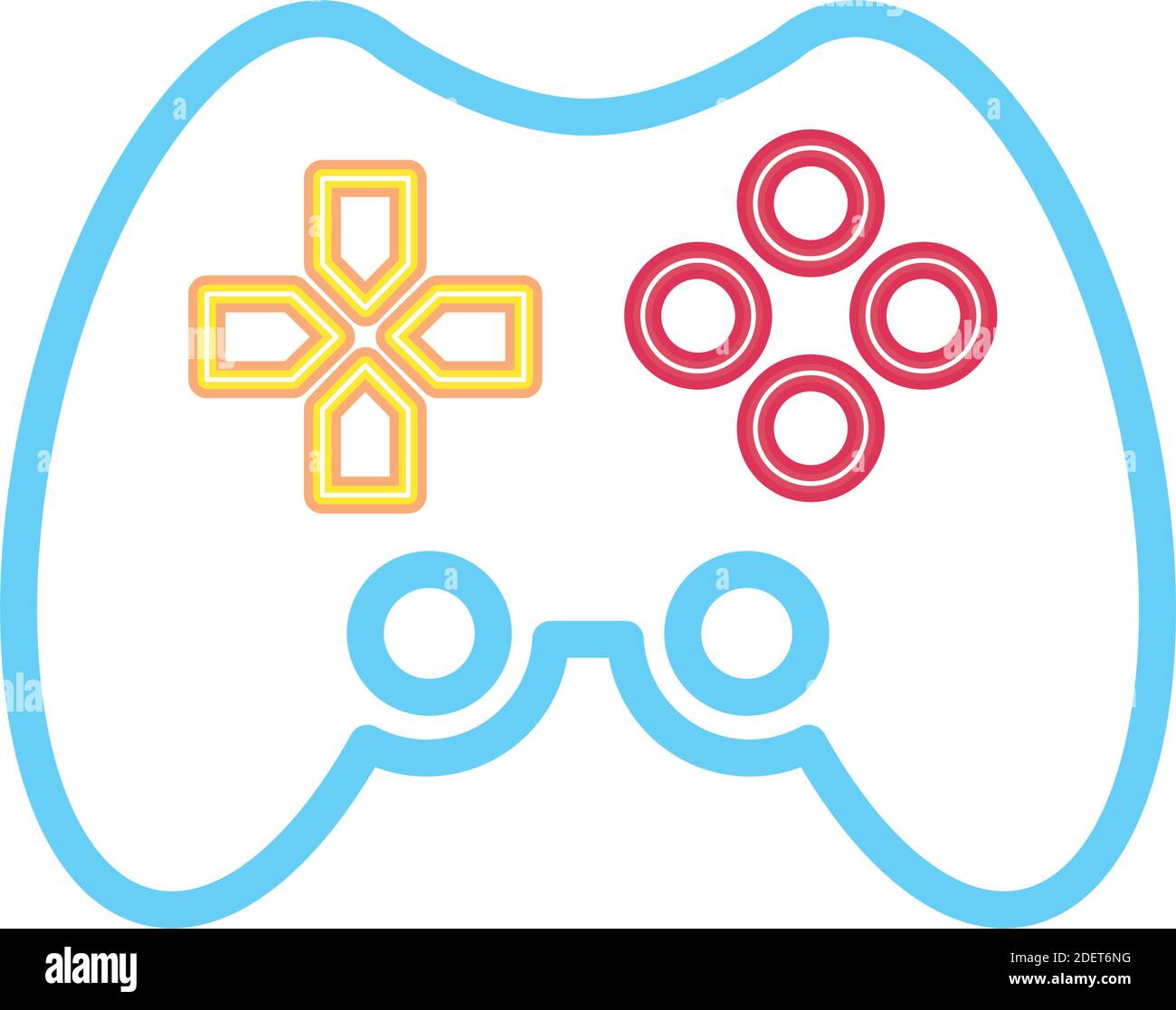 video game control style neon icon vector illustration design Stock ...