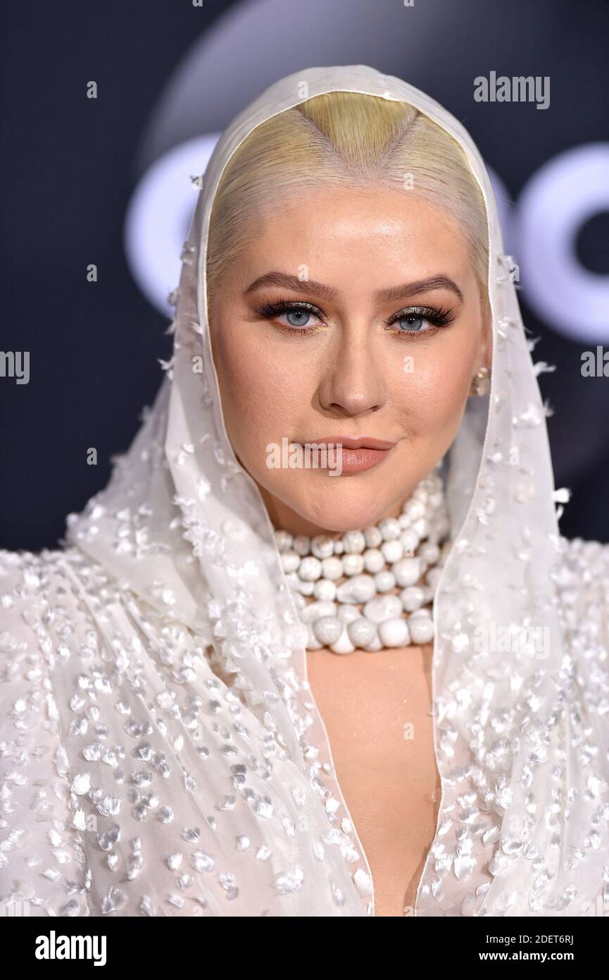 Christina Aguilera attends the 2019 American Music Awards at Microsoft ...