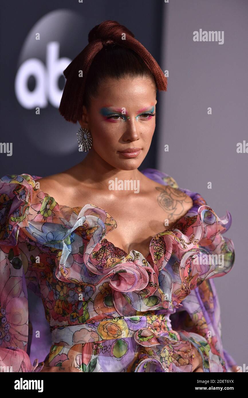 Halsey attends the 2019 American Music Awards at Microsoft Theater on ...