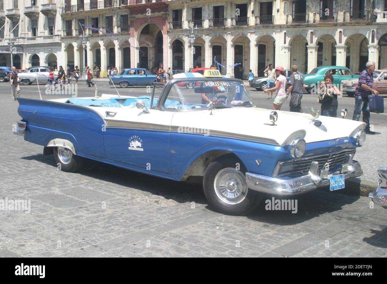 Old North American cars commonly used as Taxis in Cuba known as ...