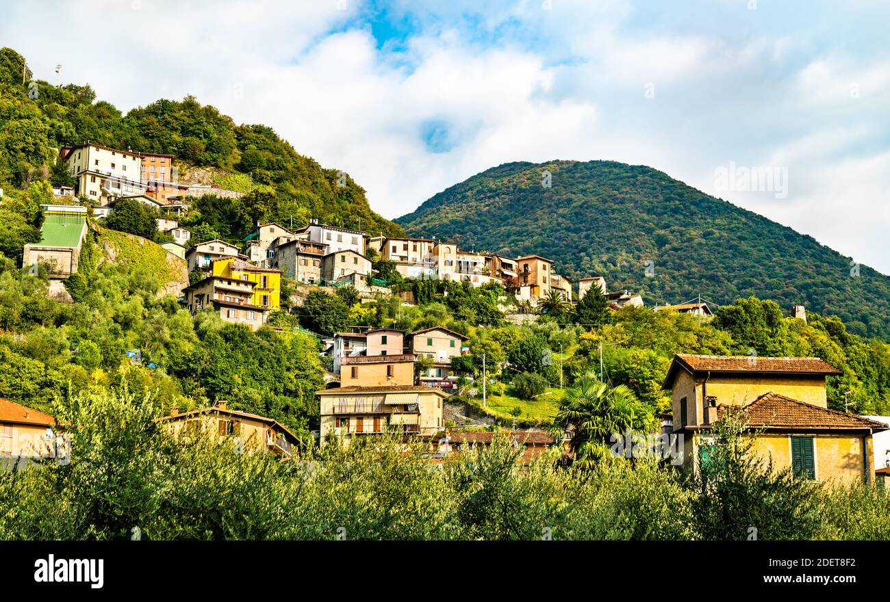 Houses in Marone at Lake Iseo in Italy Stock Photo - Alamy