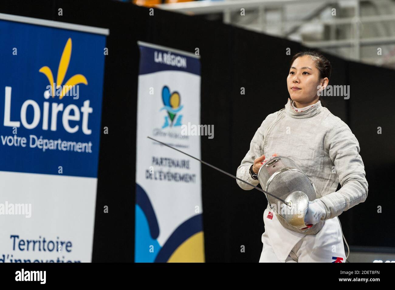 Jiyeon Kim of Korea national fencing (sabre) team during the Team World ...