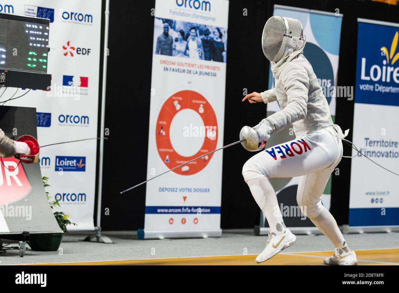 Jiyeon Kim of Korea national fencing (sabre) team during the Team World ...
