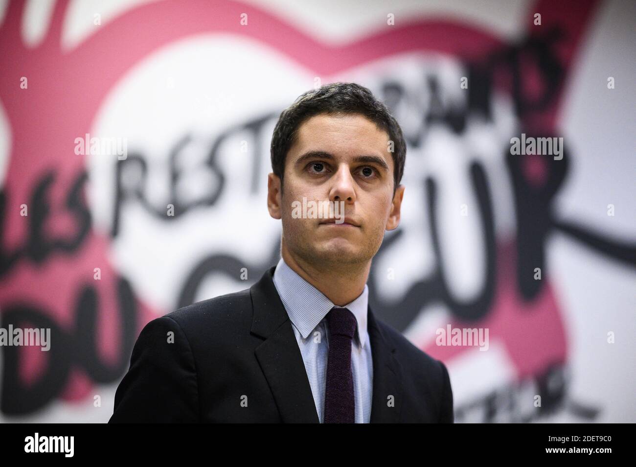 French Minister Gabriel Attal visits the premises of French charity ...