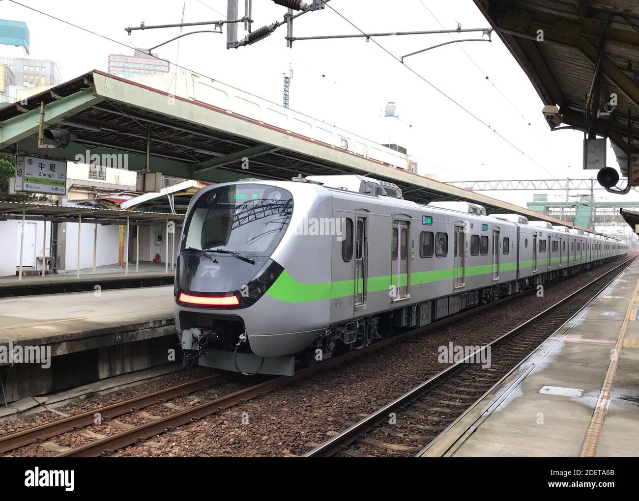 A new model EMU900 Taiwan Railways Administration commuter train parked ...