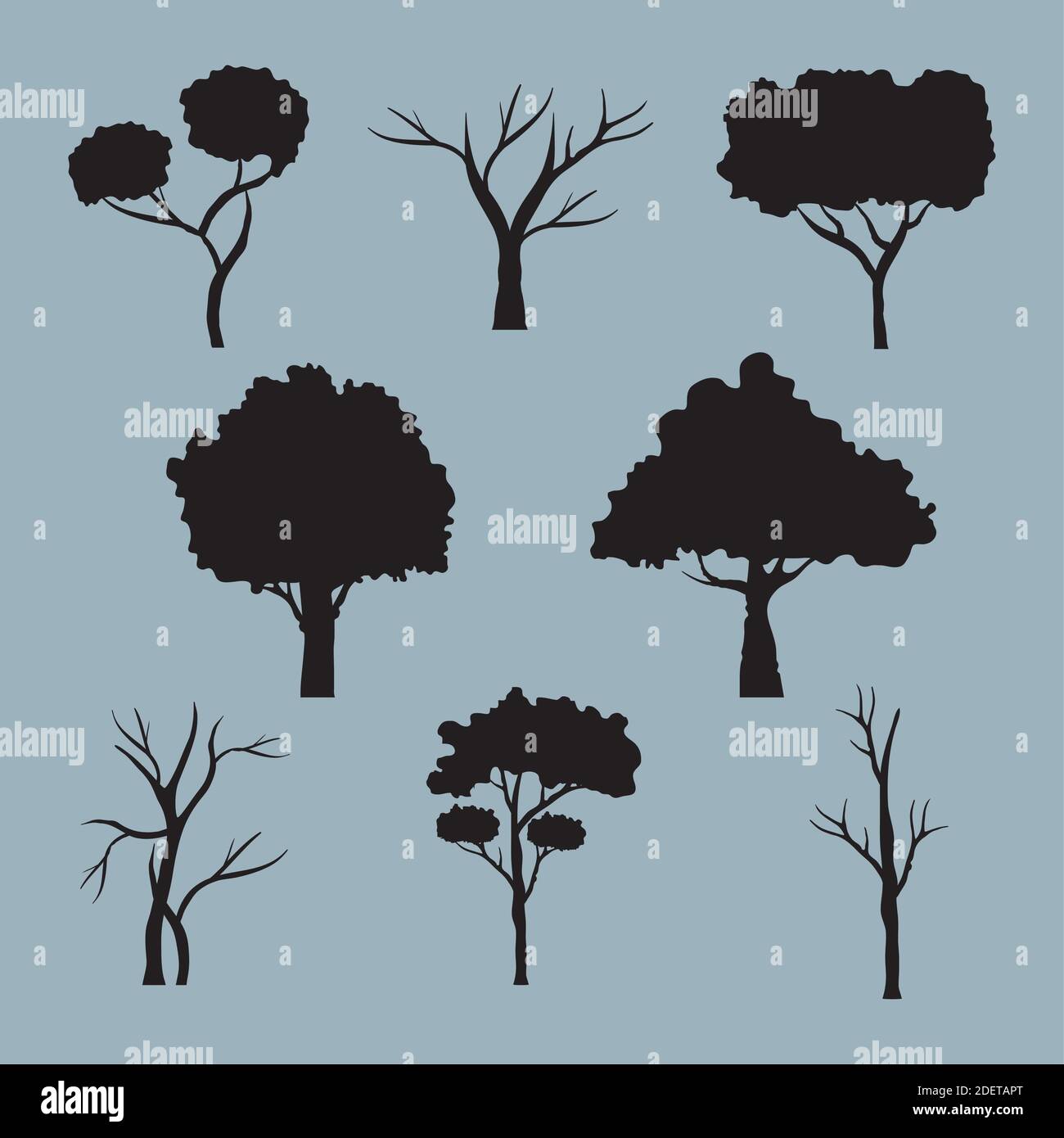 bundle of eight trees forest silhouette style icons Stock Vector Image ...