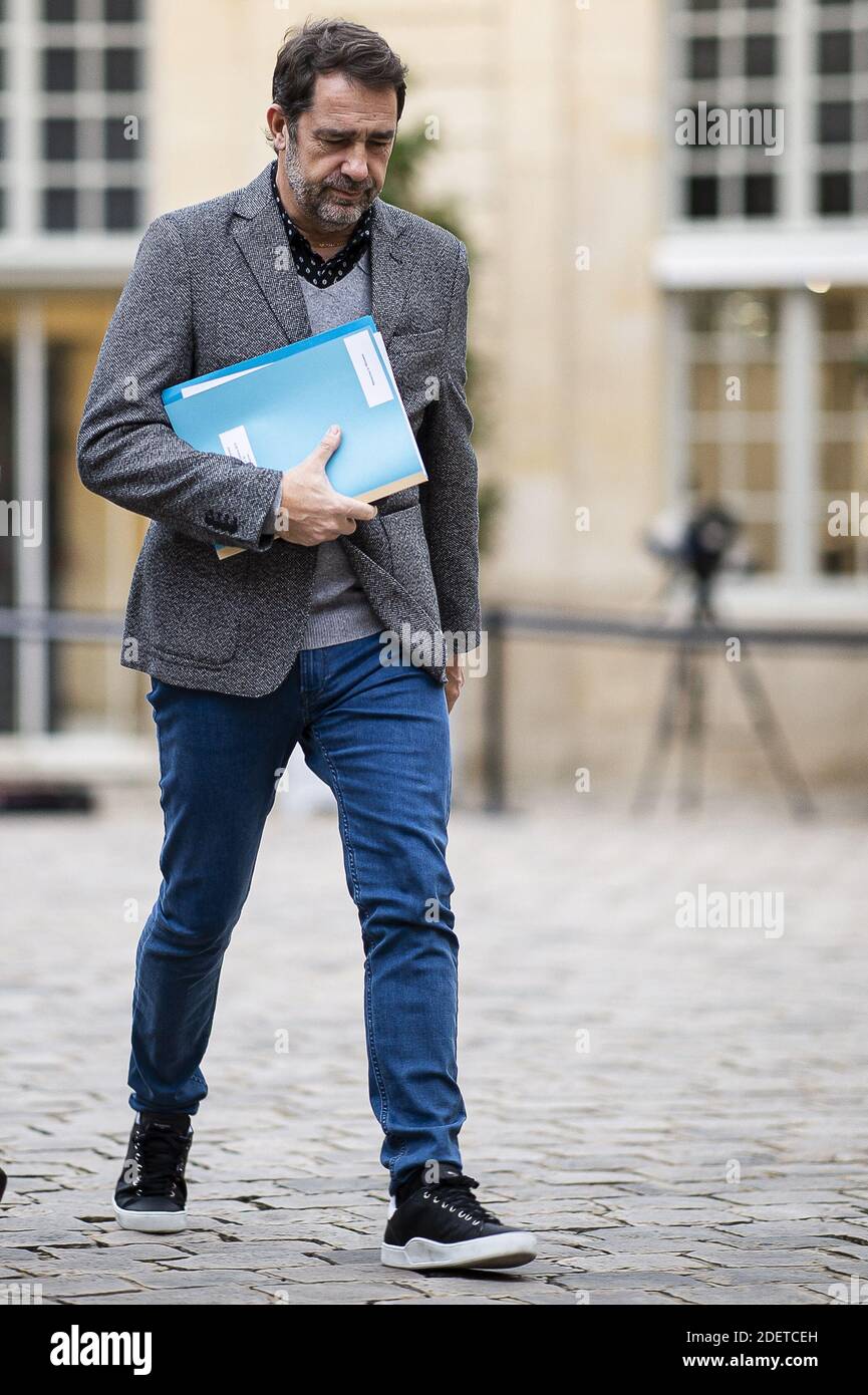 French Interior Minister Christophe Castaner arrives at the Hotel ...