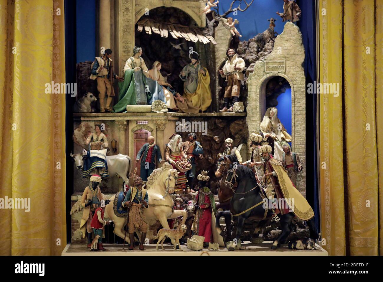 The Nativity scene is seen in the East Room of the White House ...