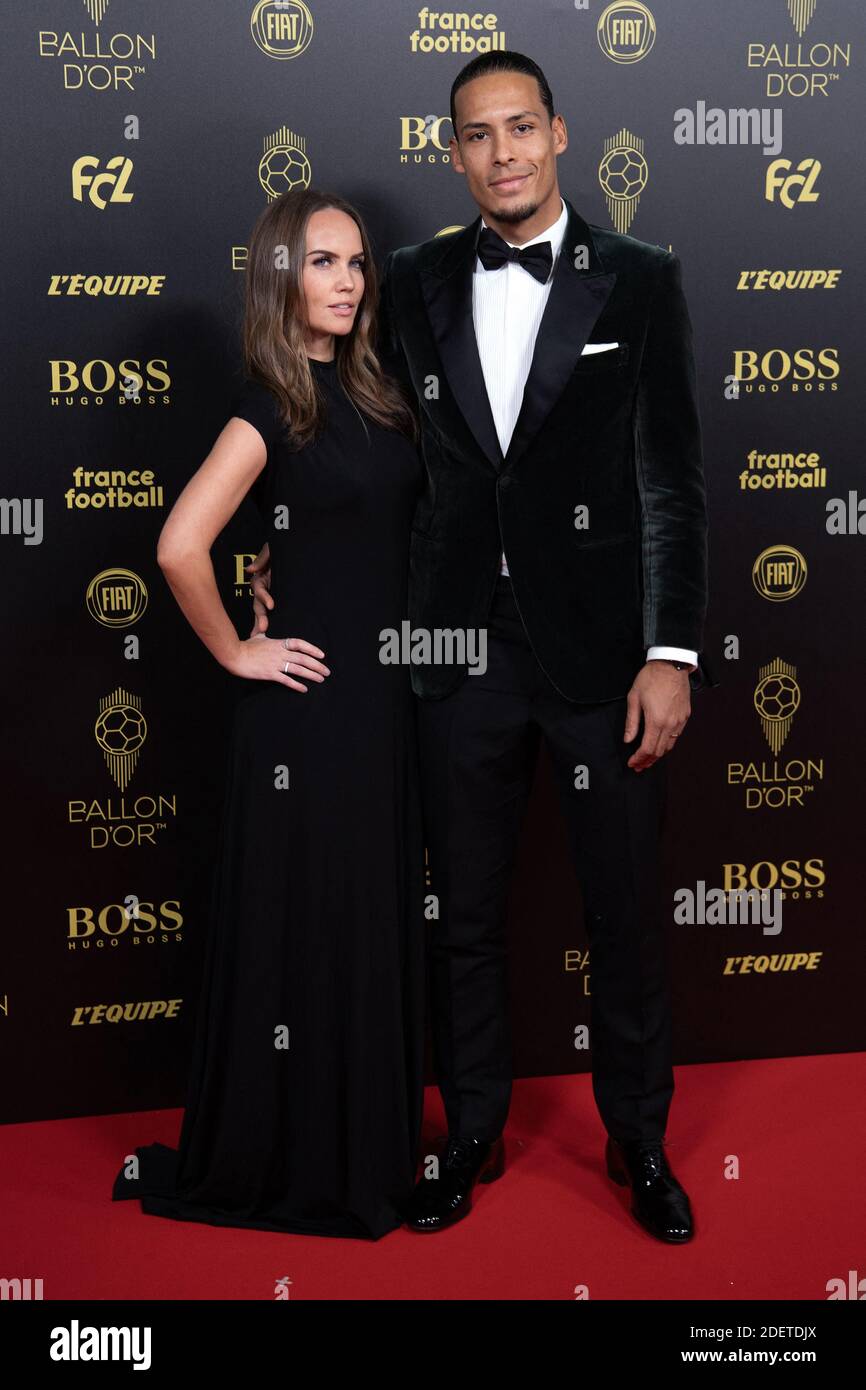 Liverpool Dutch Defender Virgil Van Dijk And His Wife Rike Nooitgedagt Arrive To Attend The