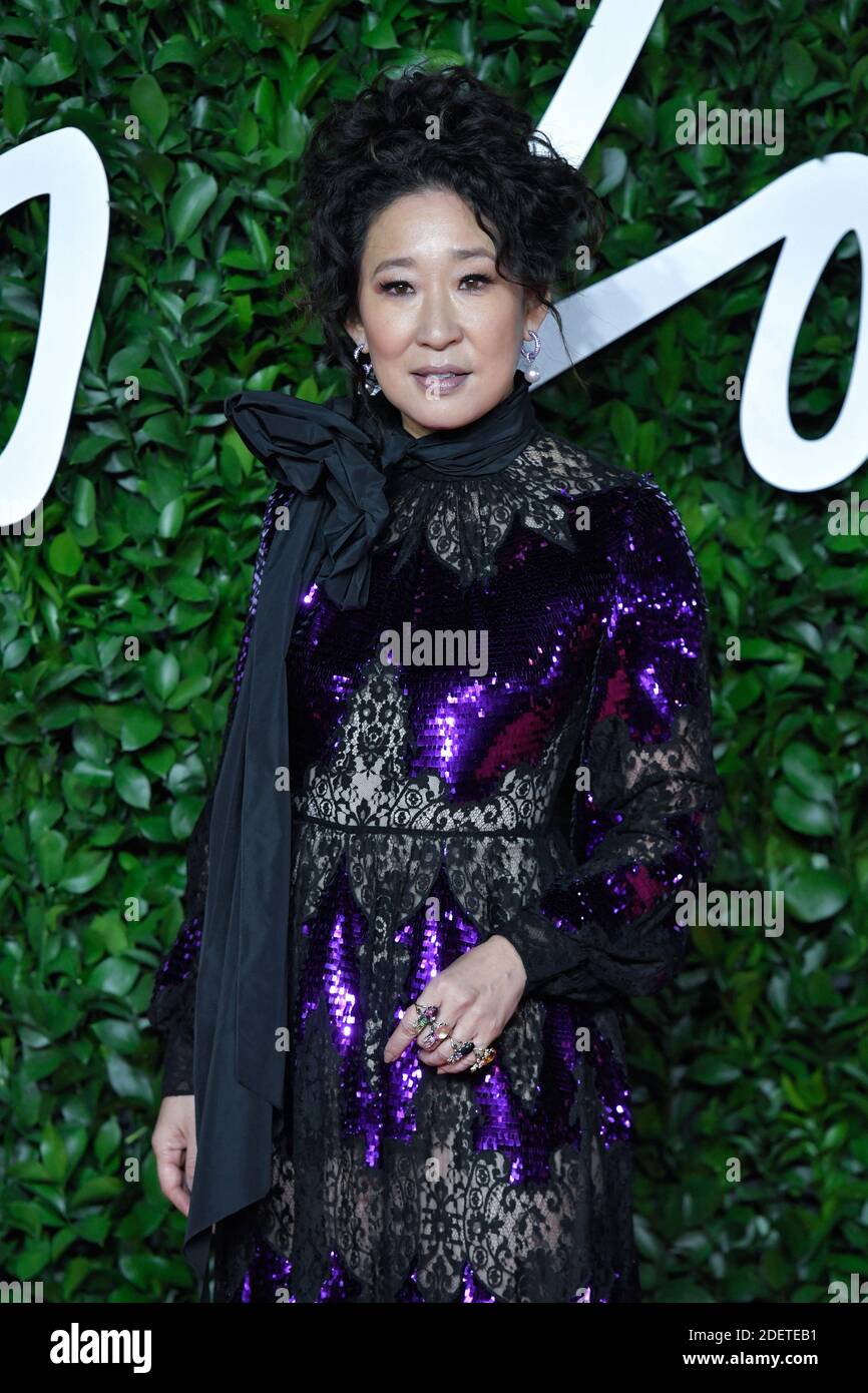 Sandra Oh attending the Fashion Awards 2019 at the Royal Albert Hall in ...