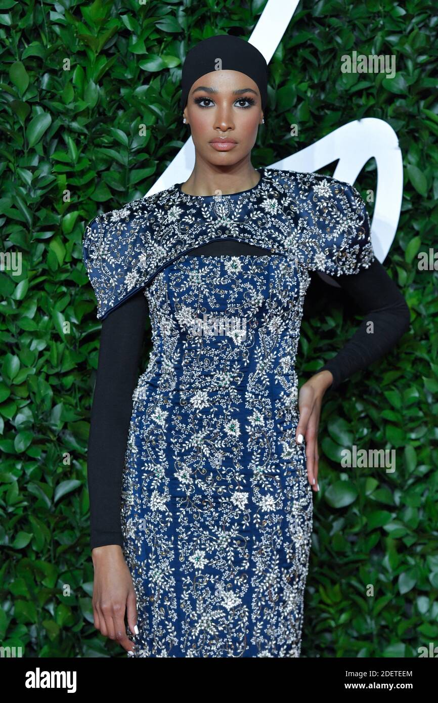 Ikram Abdi Omar attending the Fashion Awards 2019 at the Royal Albert ...