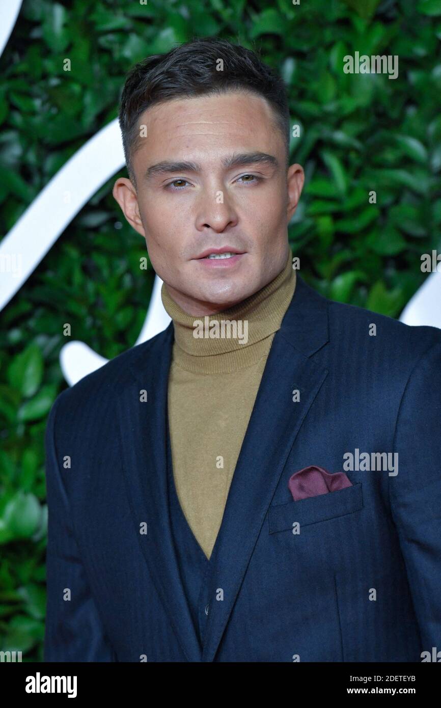 Ed Westwick attending the Fashion Awards 2019 at the Royal Albert Hall ...