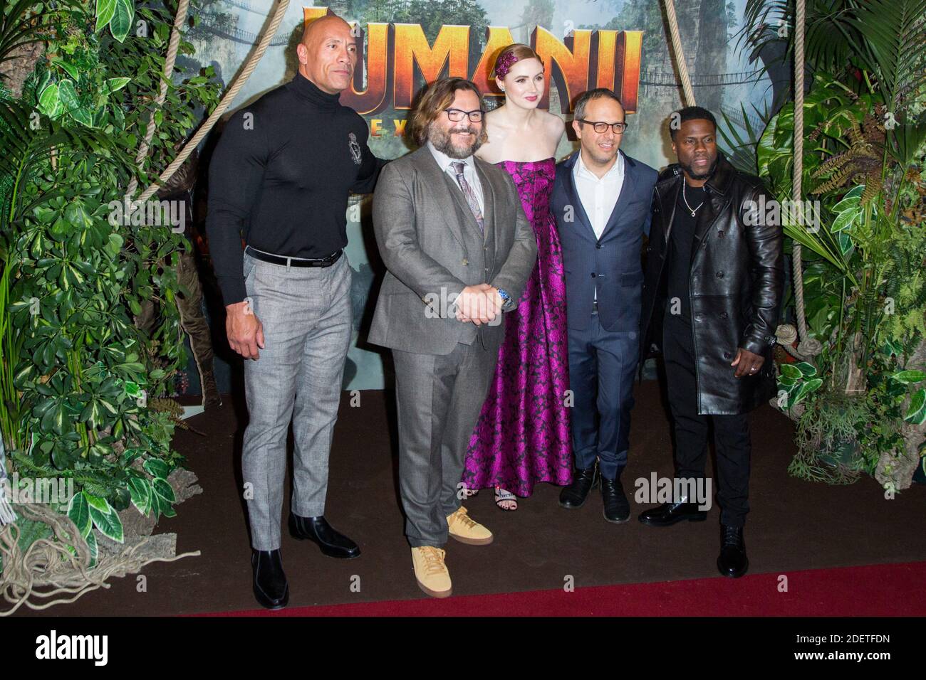 Dwayne Johnson, Jack Black, Karen Gillan, Jake Kasdan and Kevin Hart ...