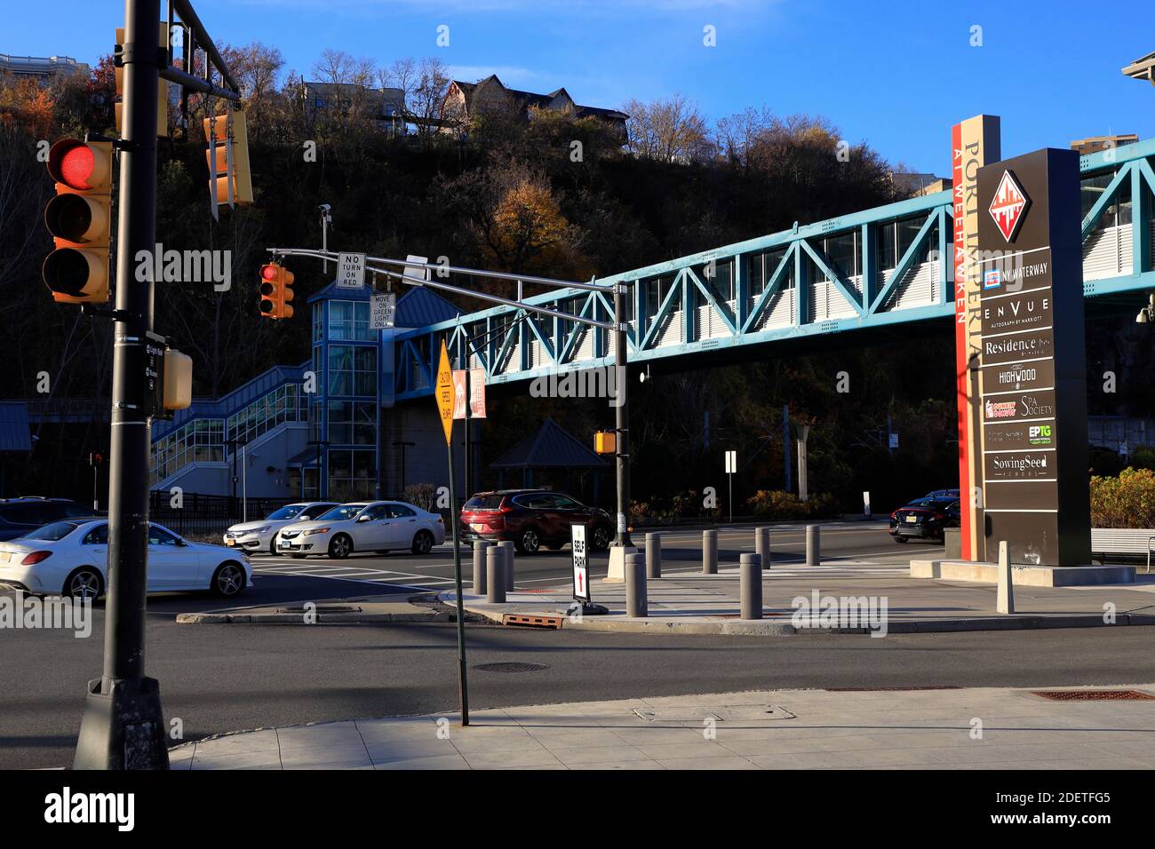 Overpass walkway at Port Imperial Boulevard near Port Imperial Ferry ...