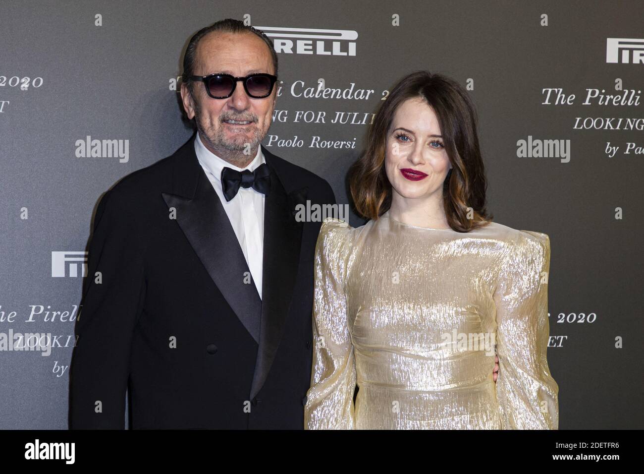 Paolo Roversi and Claire Foy attend the presentation of the Pirelli ...