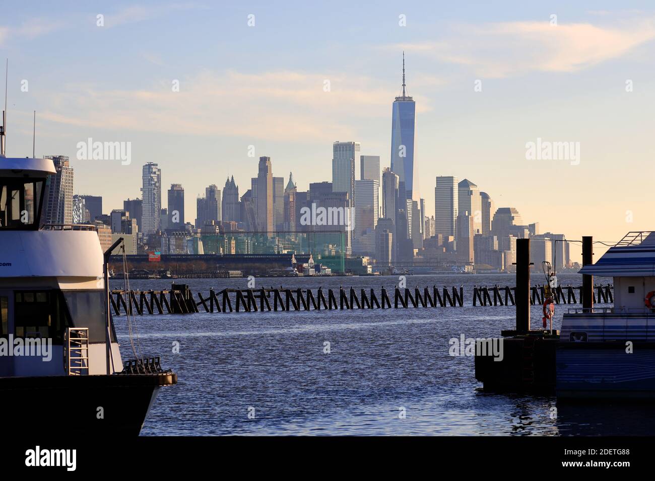 The view of Lower Manhattan and One World Trade Center tower from a ...