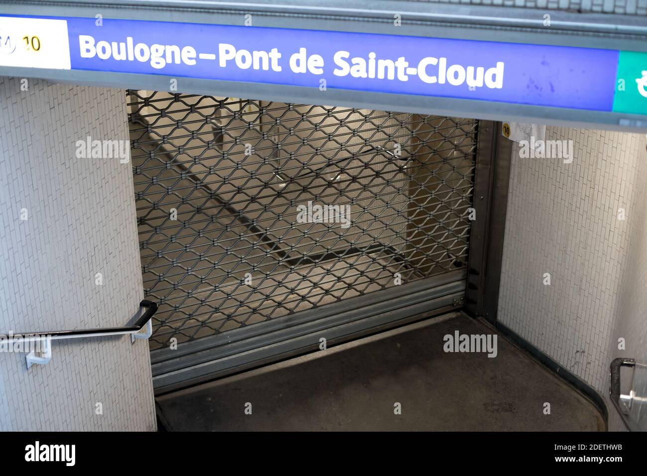 Closed metro during the general transport strike in Paris, France on ...