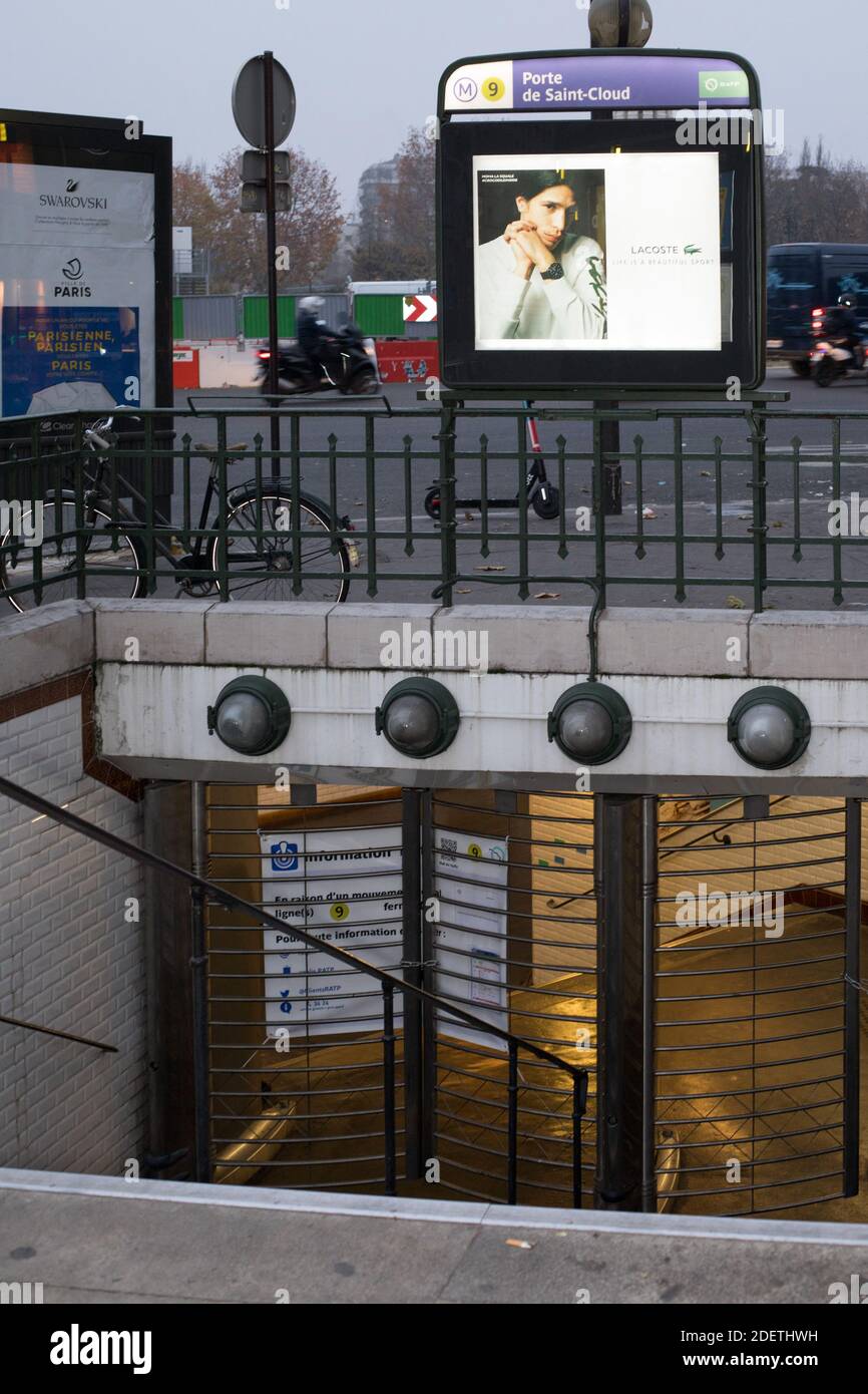 Closed metro during the general transport strike in Paris, France on ...