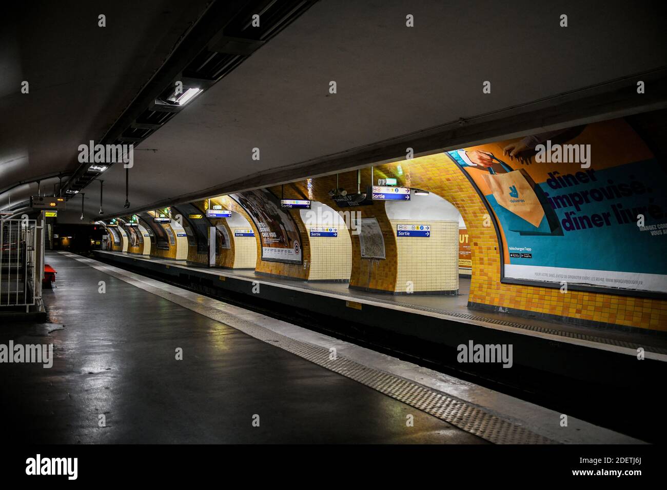 Closed metro during the general transport strike in Paris, France on ...
