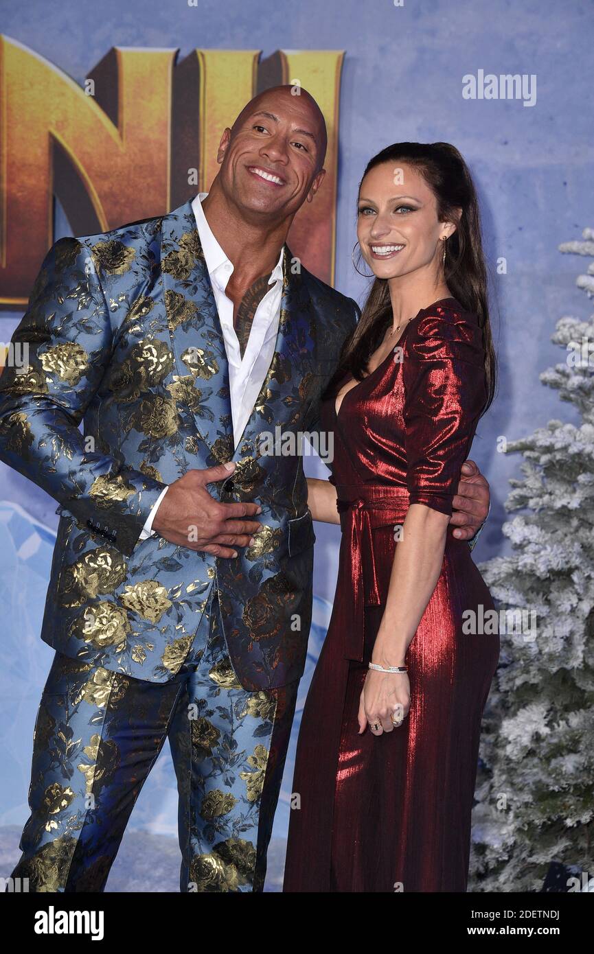 Dwayne Johnson and Lauren Hashian attend the premiere of Sony Pictures' "Jumanji: The Next Level ...