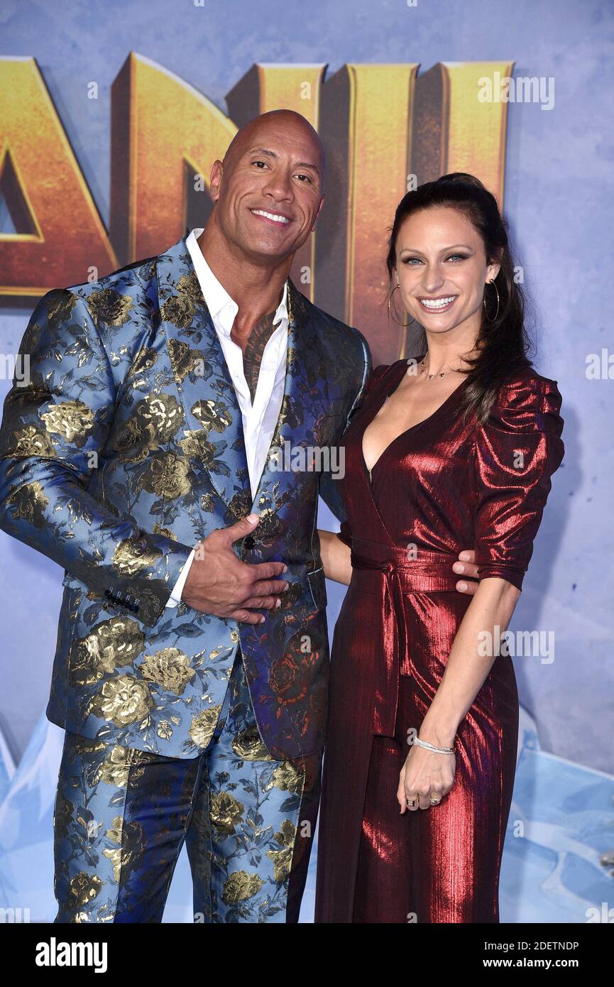 Dwayne Johnson and Lauren Hashian attend the premiere of Sony Pictures' "Jumanji: The Next Level ...