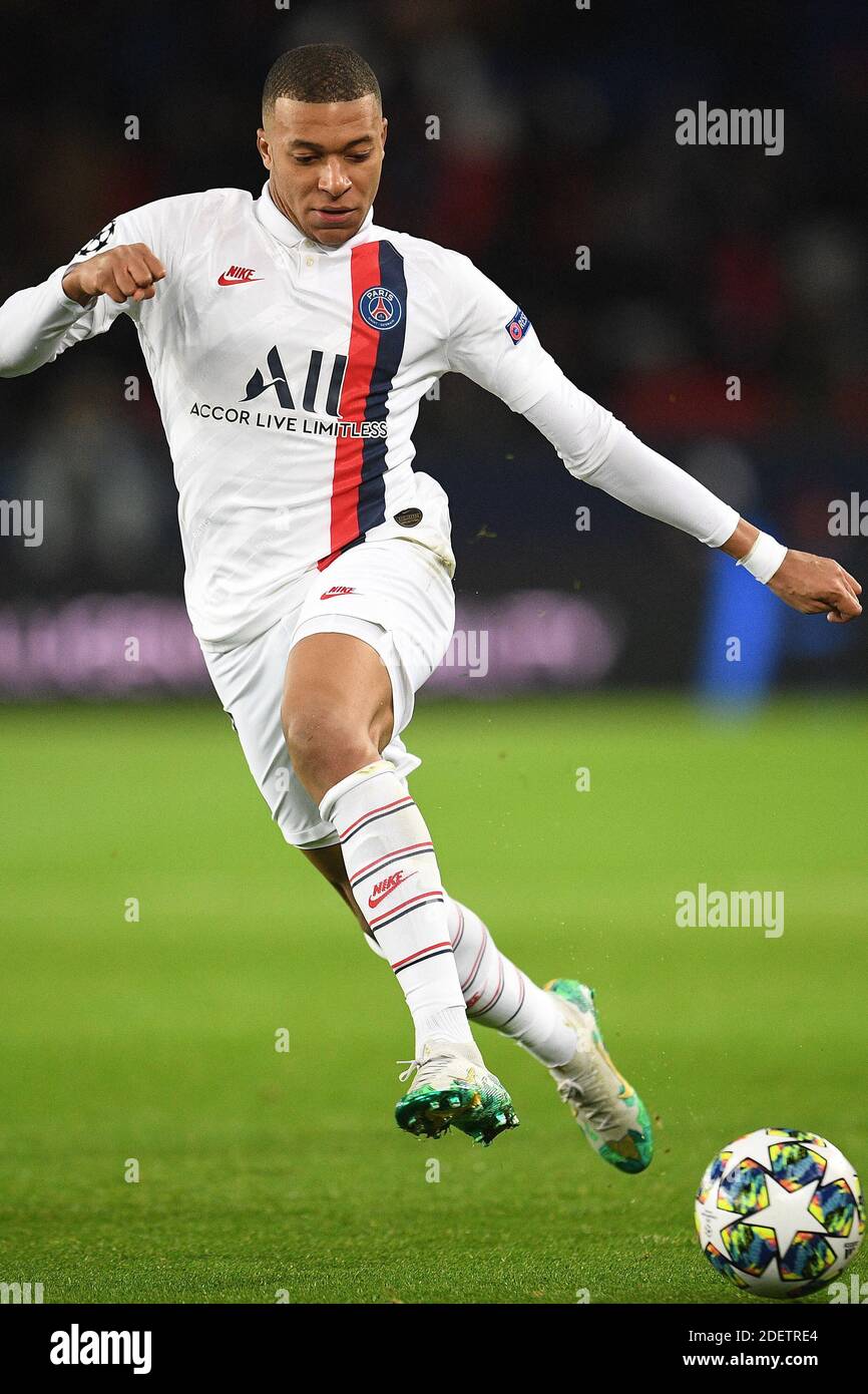 Kylian Mbappe of PSG in action during the Champions League match ...