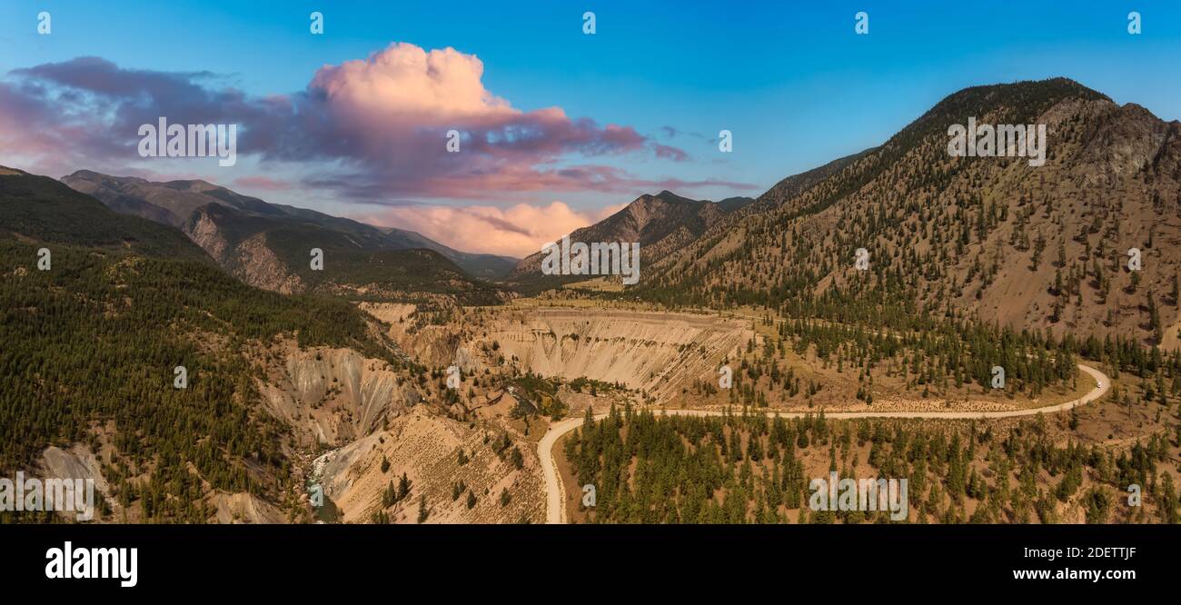 Aerial Panoramic View of a beautiful Valley surrounded by Canadian ...
