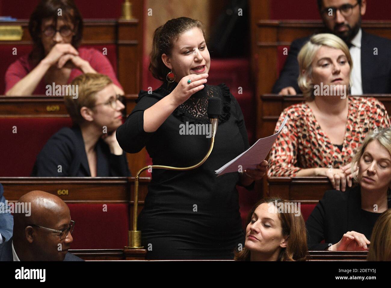 Deputy, Mathilde Panot attends a session of "Questions to the ...