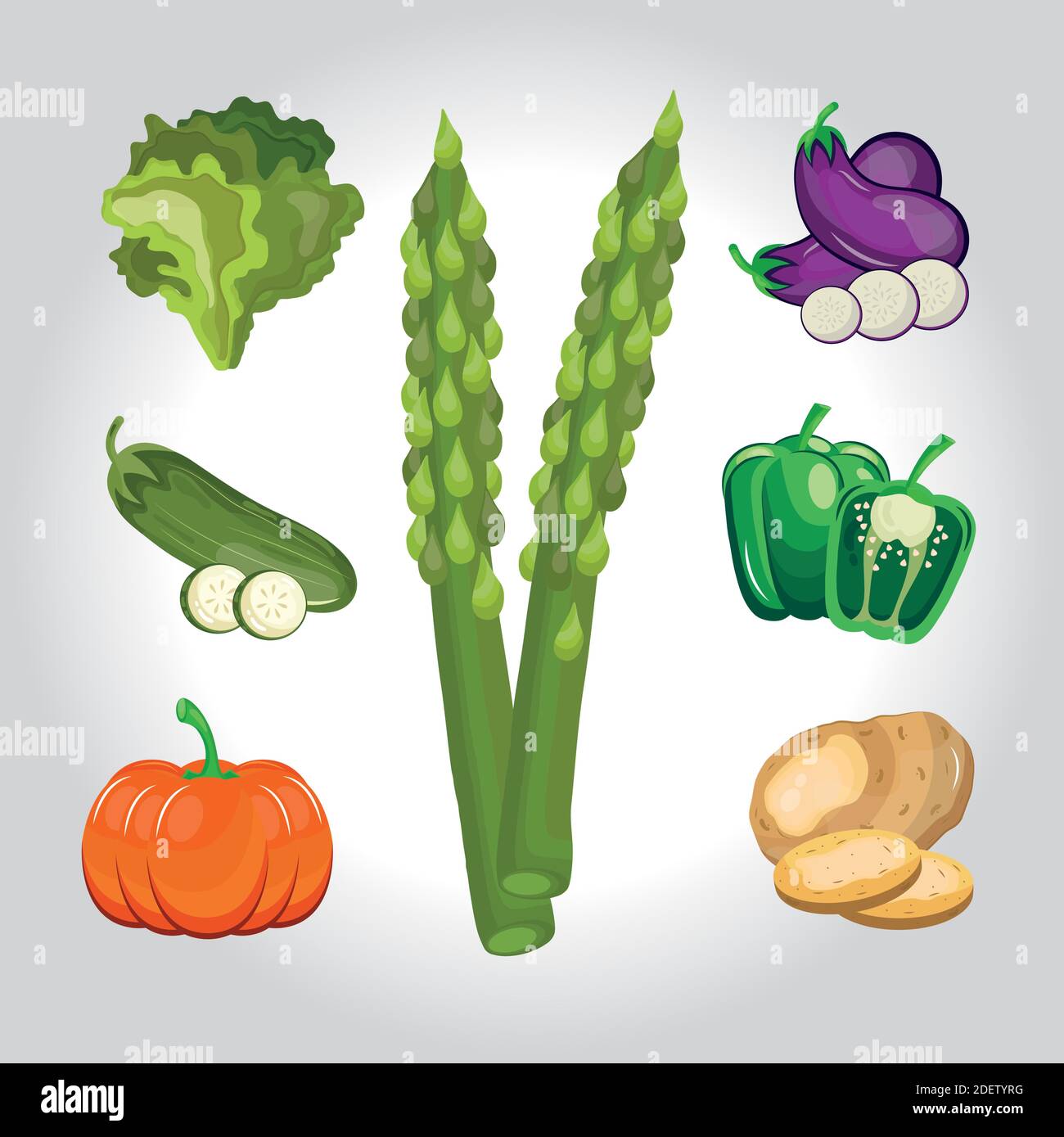 bundle of seven vegetables set icons Stock Vector Image & Art - Alamy