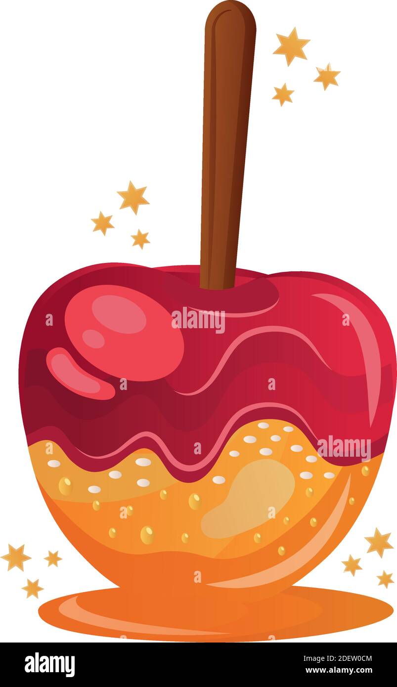 Red candied apple isolated Stock Vector Images - Alamy