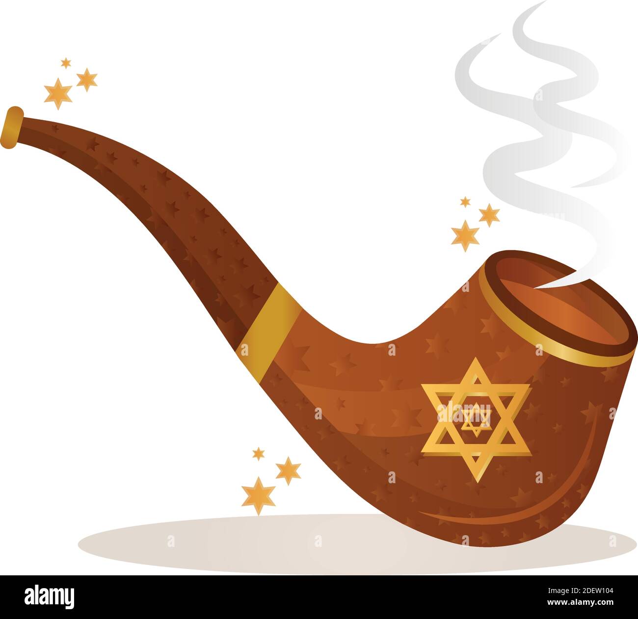 hanukkah wooden pipe with jewish star celebration icon Stock Vector ...