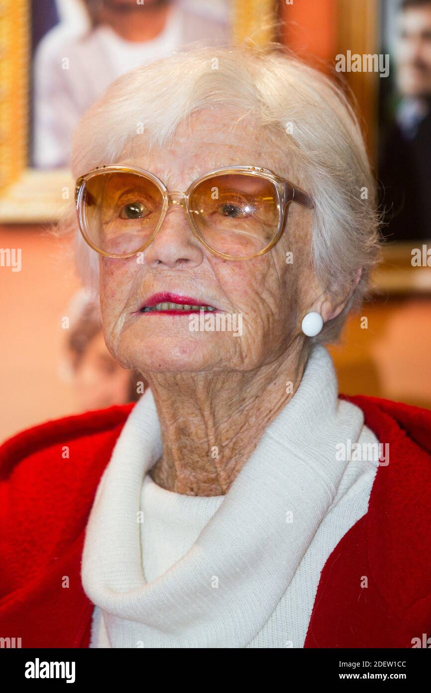 Brigitte Auber arriving at 'La Sainte Famille' Film premiere at UGC Les ...