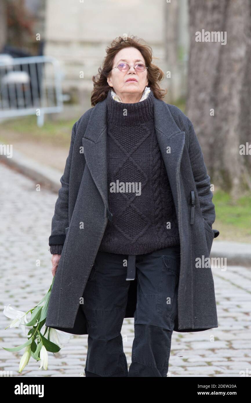 Jane Birkin at the funeral ceremony of French actress Anna Karina at ...