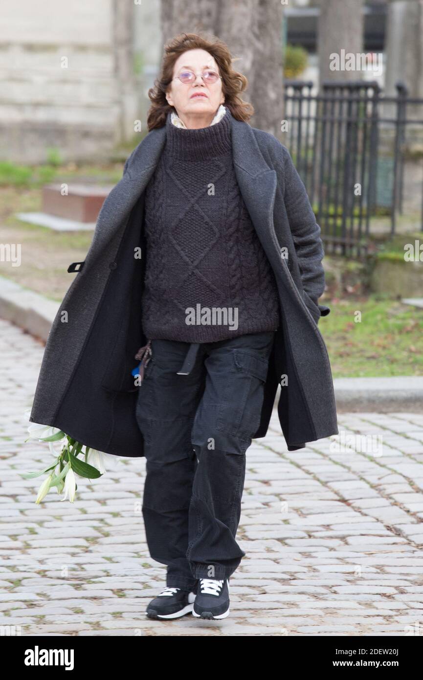 Jane Birkin at the funeral ceremony of French actress Anna Karina at ...
