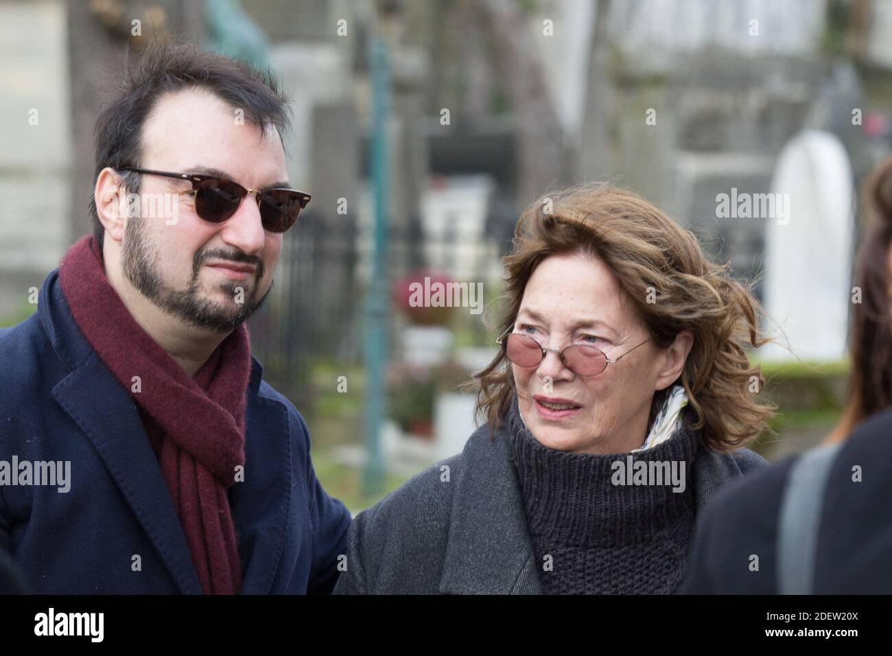 Jane Birkin at the funeral ceremony of French actress Anna Karina at ...