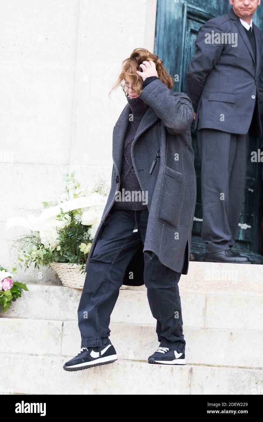 Jane Birkin at the funeral ceremony of French actress Anna Karina at ...