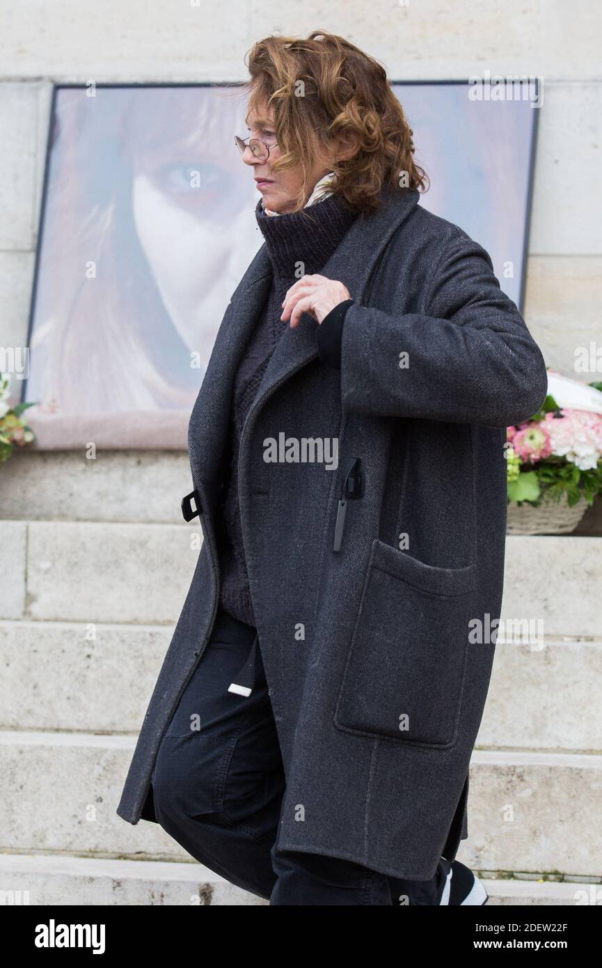 Jane Birkin at the funeral ceremony of French actress Anna Karina at ...